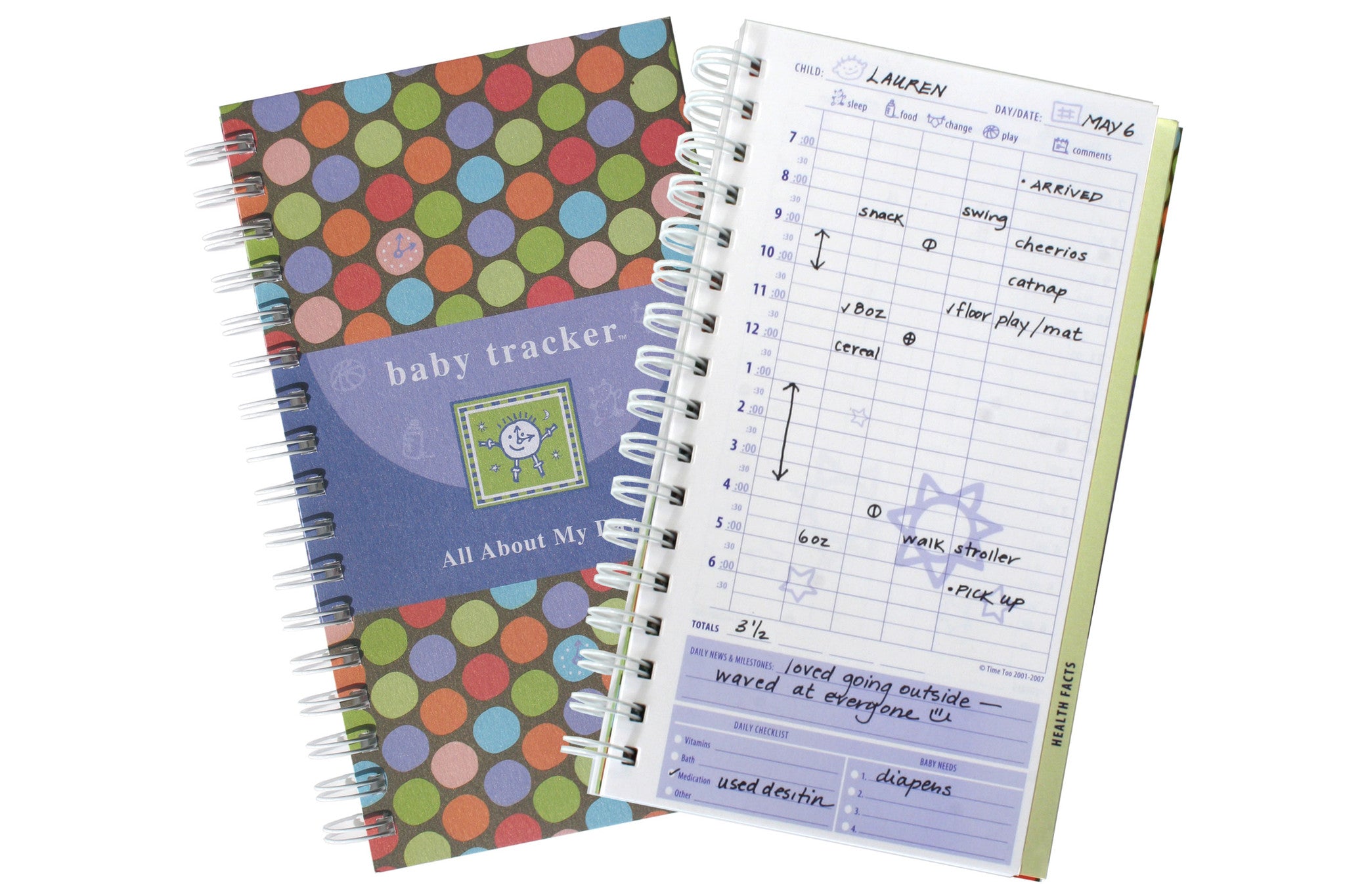 Keep Track of Childcare-Baby Tracker® Binder Page Packs from Time Too